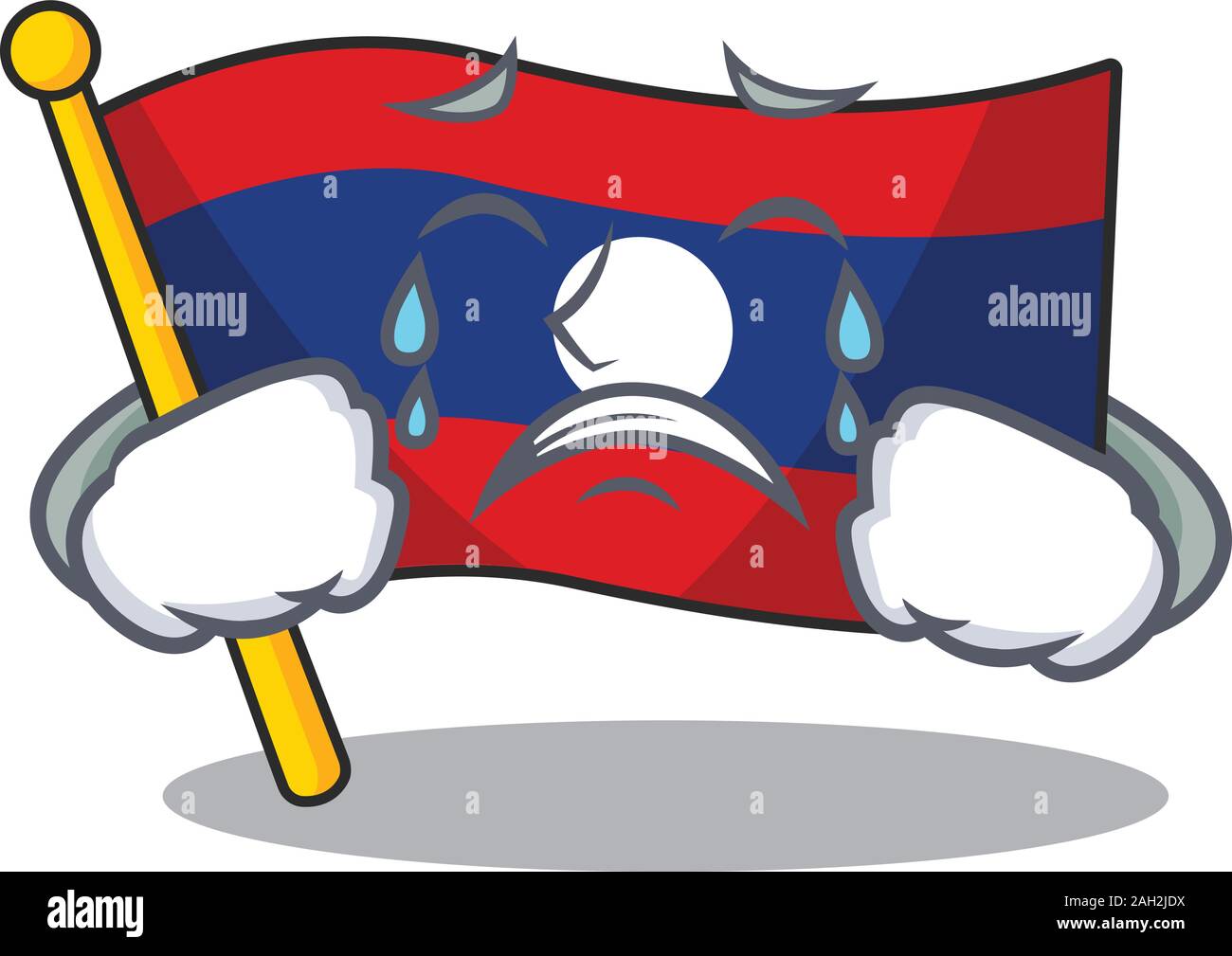 Sad Crying flag laos Scroll cartoon character design Stock Vector Image ...