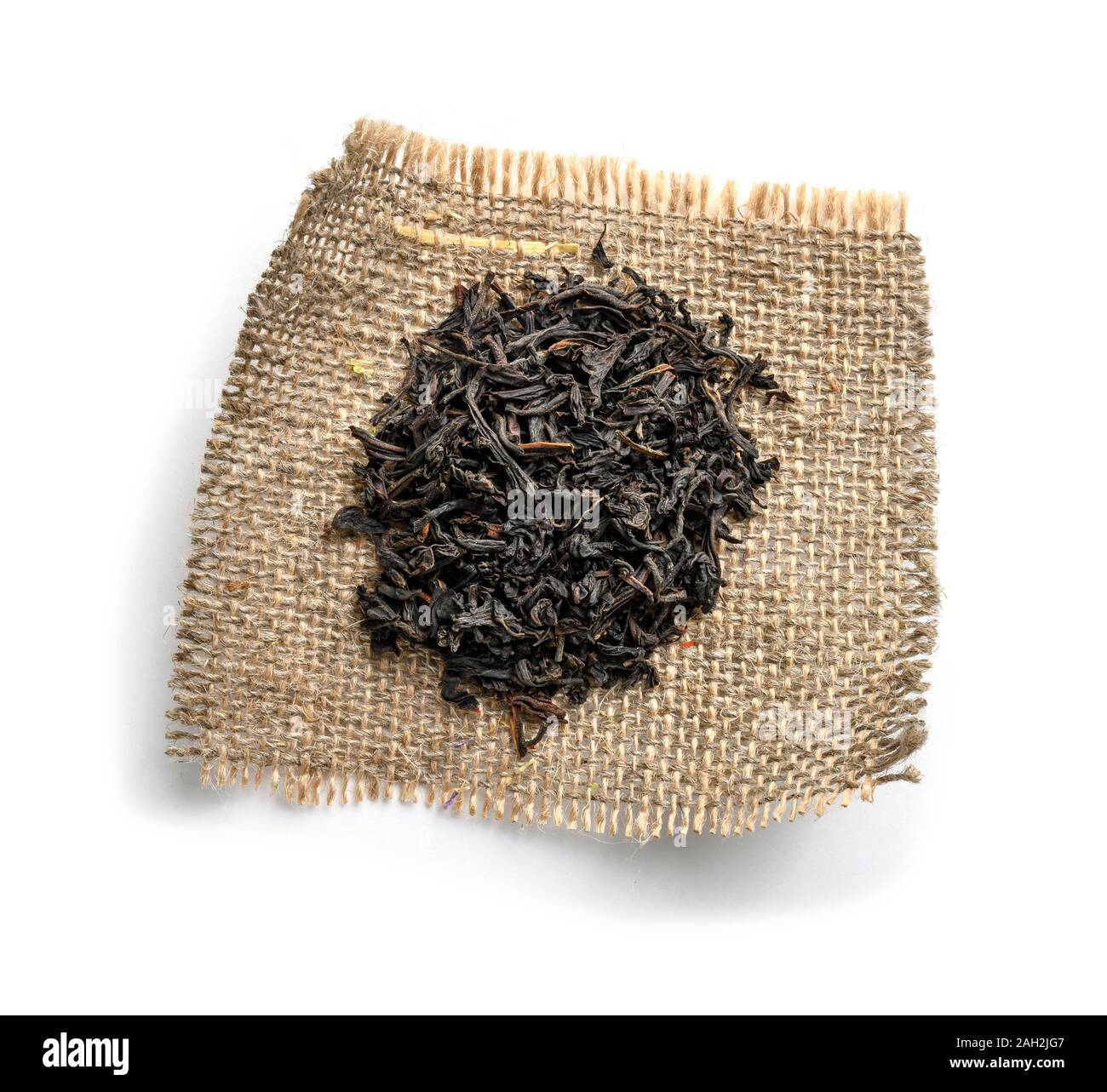 Black tea top view on white background Stock Photo - Alamy