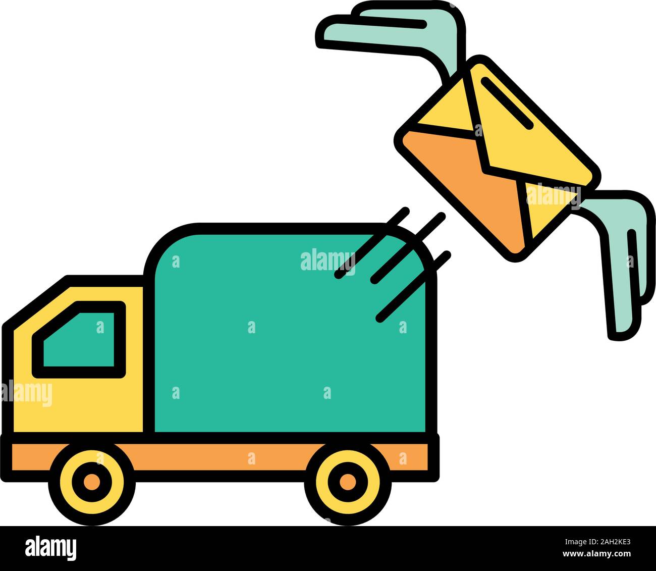 truck cart with envelope mail postal service Stock Vector Image & Art ...