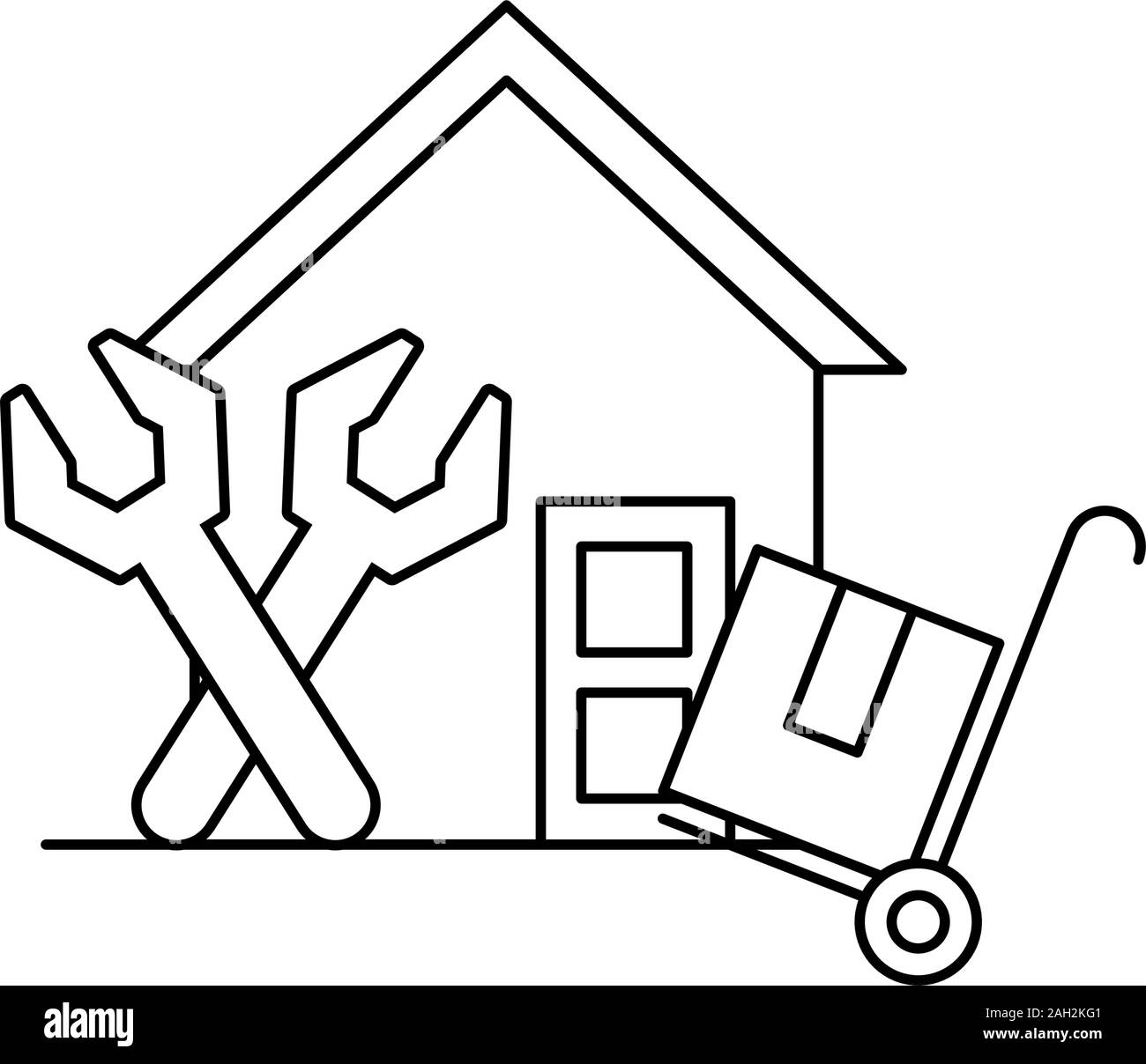 house front facade with wrench tools Stock Vector Image & Art - Alamy