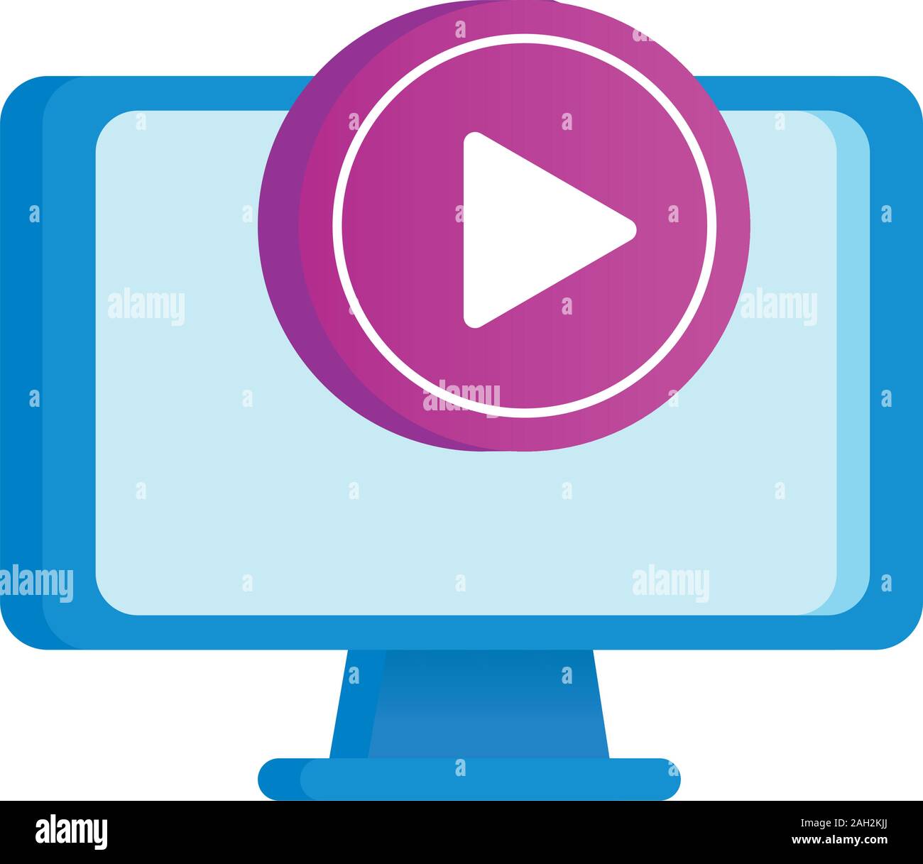 desktop computer display with media player interface Stock Vector Image & Art - Alamy