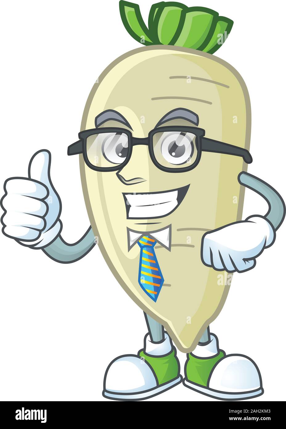 Cool Businessman white radish cartoon character design Stock Vector ...