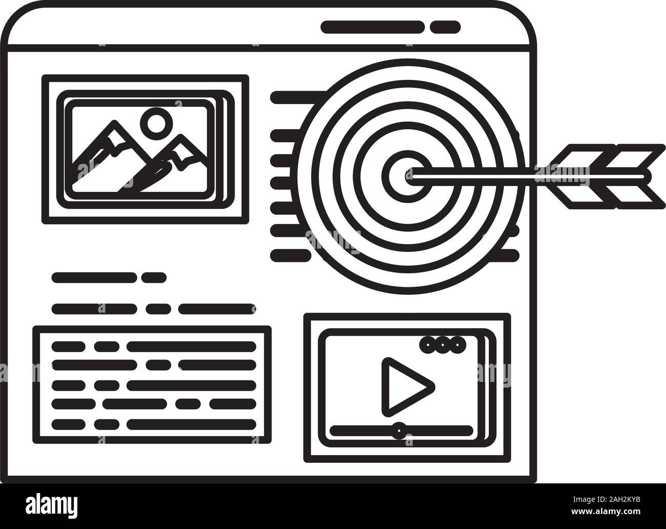 template webpage window with target arrow Stock Vector Image & Art - Alamy