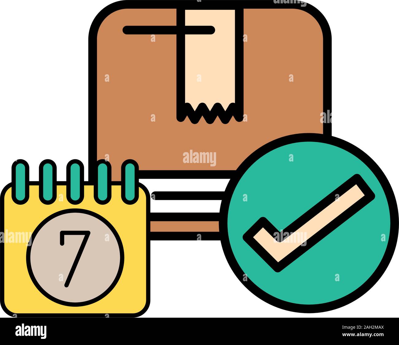 box carton with calendar reminder delivery service Stock Vector Image ...