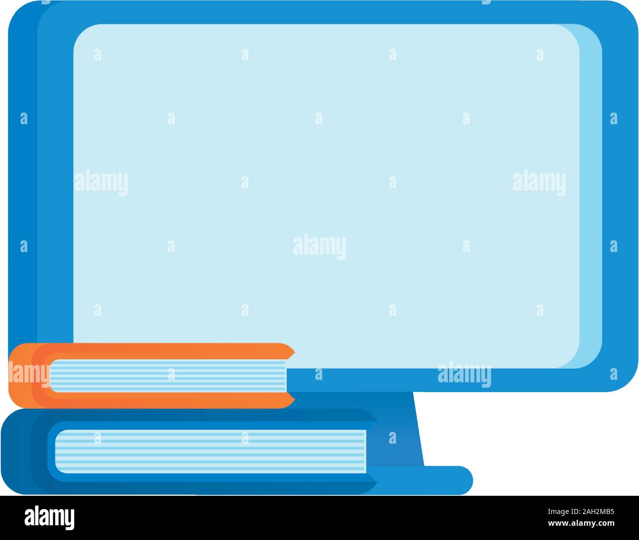desktop computer display with books Stock Vector Image & Art - Alamy