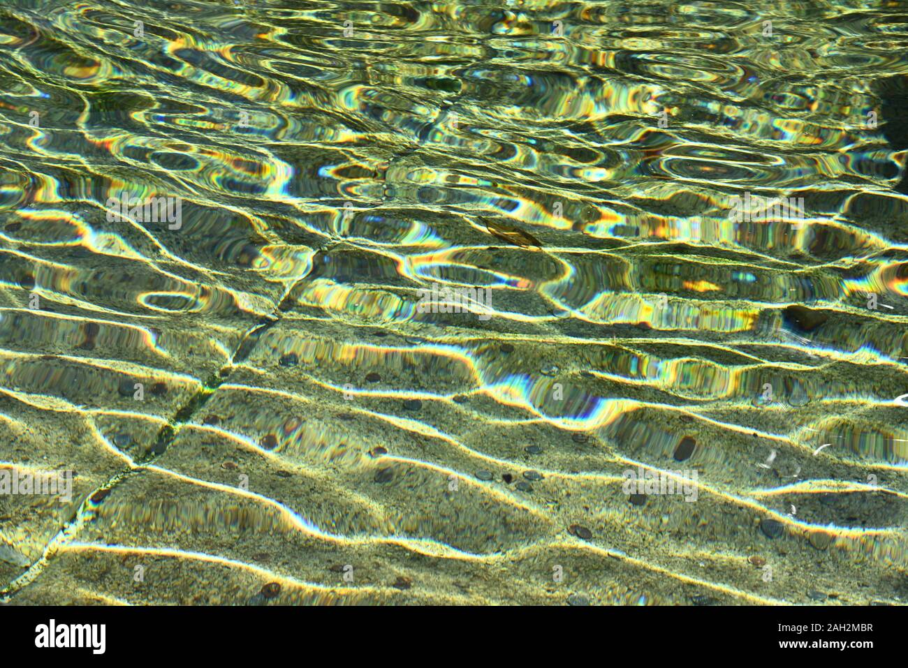 abstract close up of water ripples at fountain in capitol building ...