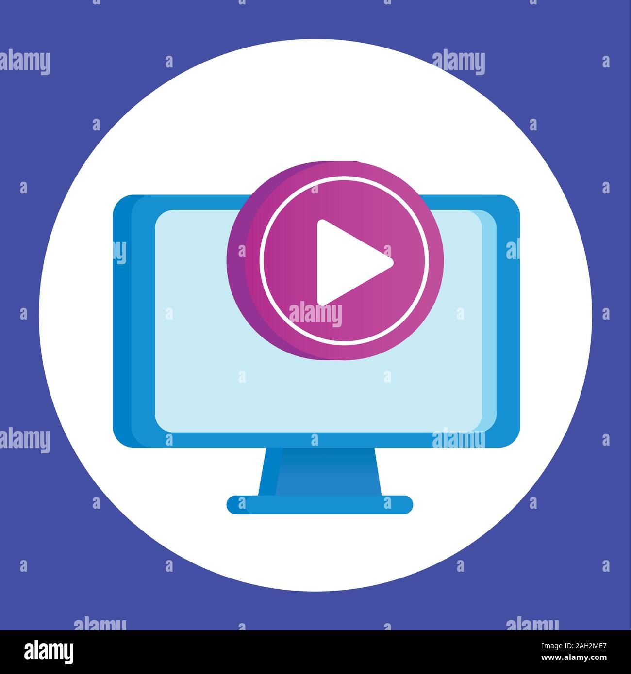 desktop computer display with media player interface Stock Vector Image & Art - Alamy