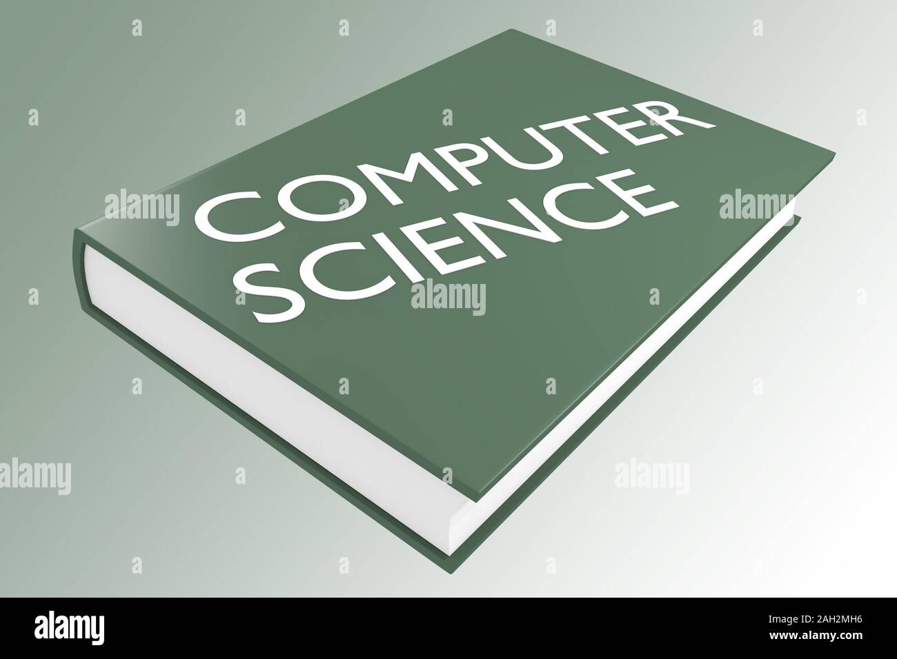 3D illustration of COMPUTER SCIENCE script on a book, isolated on green ...