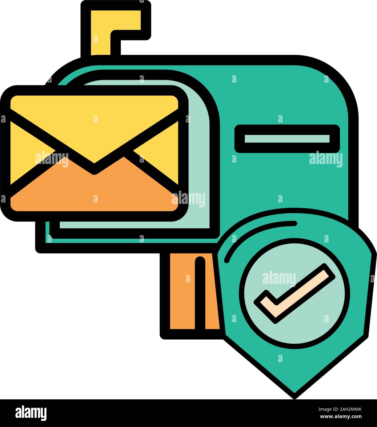 envelope mail in mailbox with check symbol Stock Vector Image & Art - Alamy