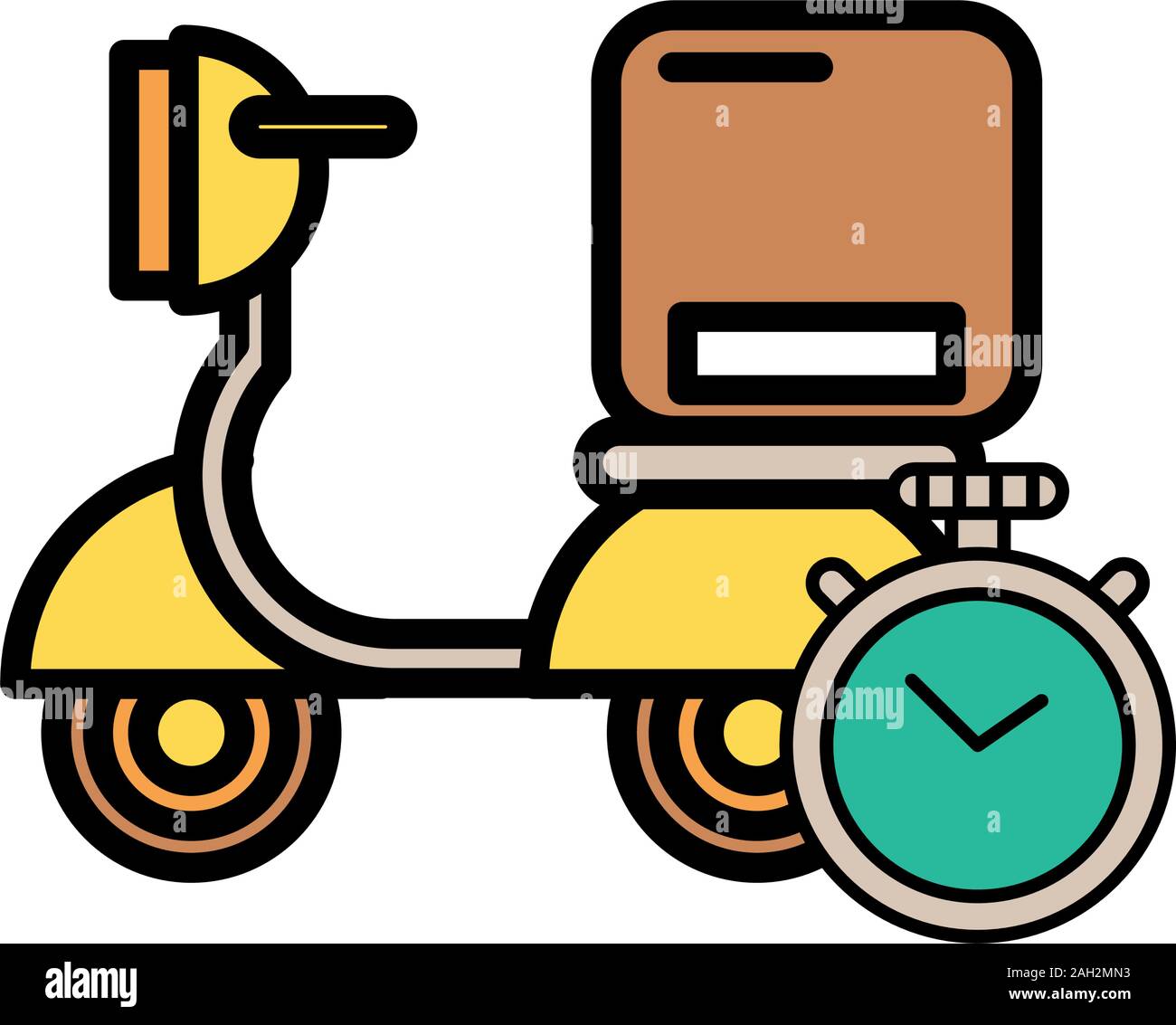 motorcycle vehicle with box packing postal service Stock Vector Image ...