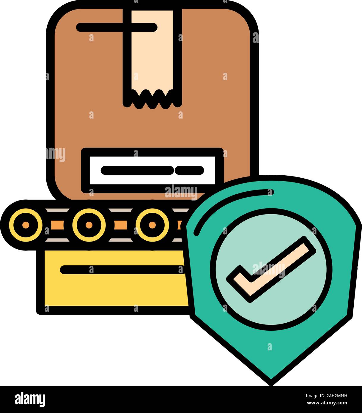 transport band with boxes packing postal service Stock Vector Image ...