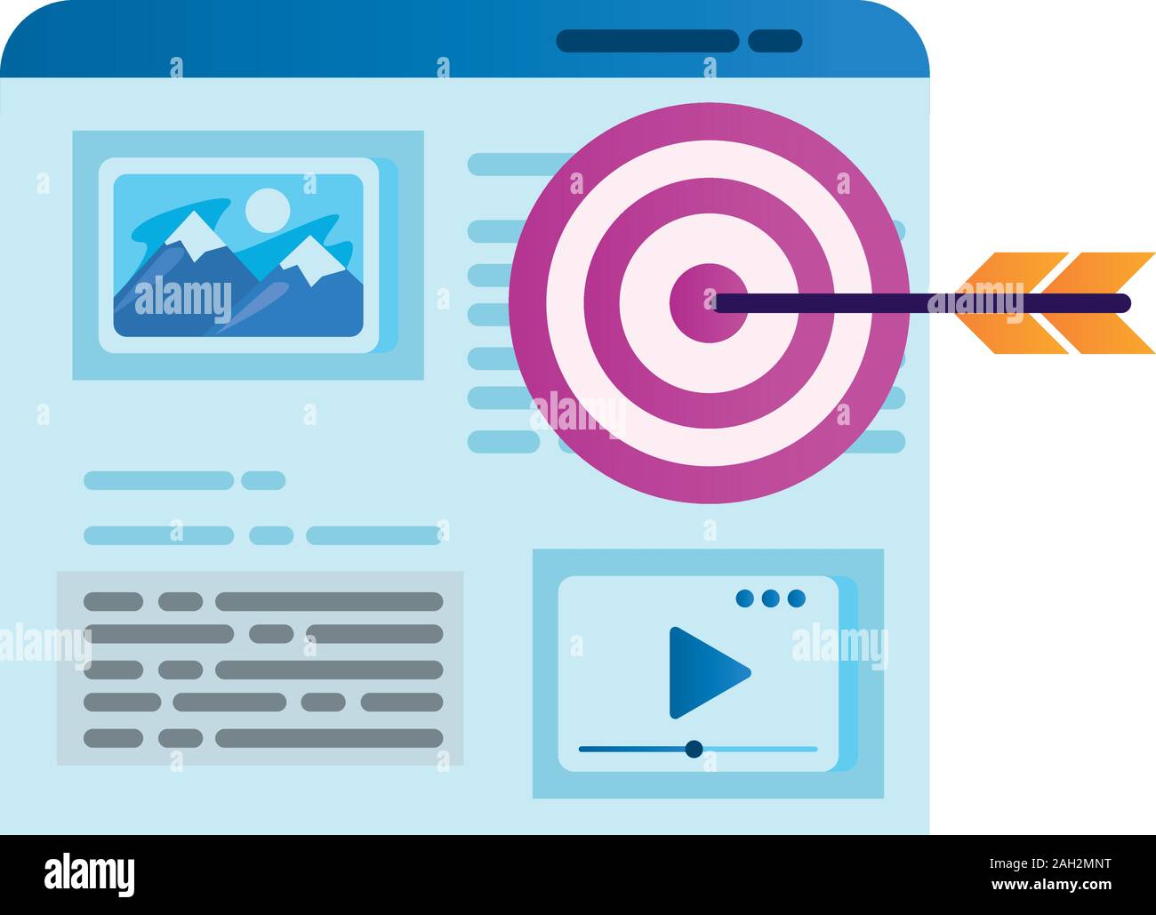 template webpage window with target arrow Stock Vector Image & Art - Alamy
