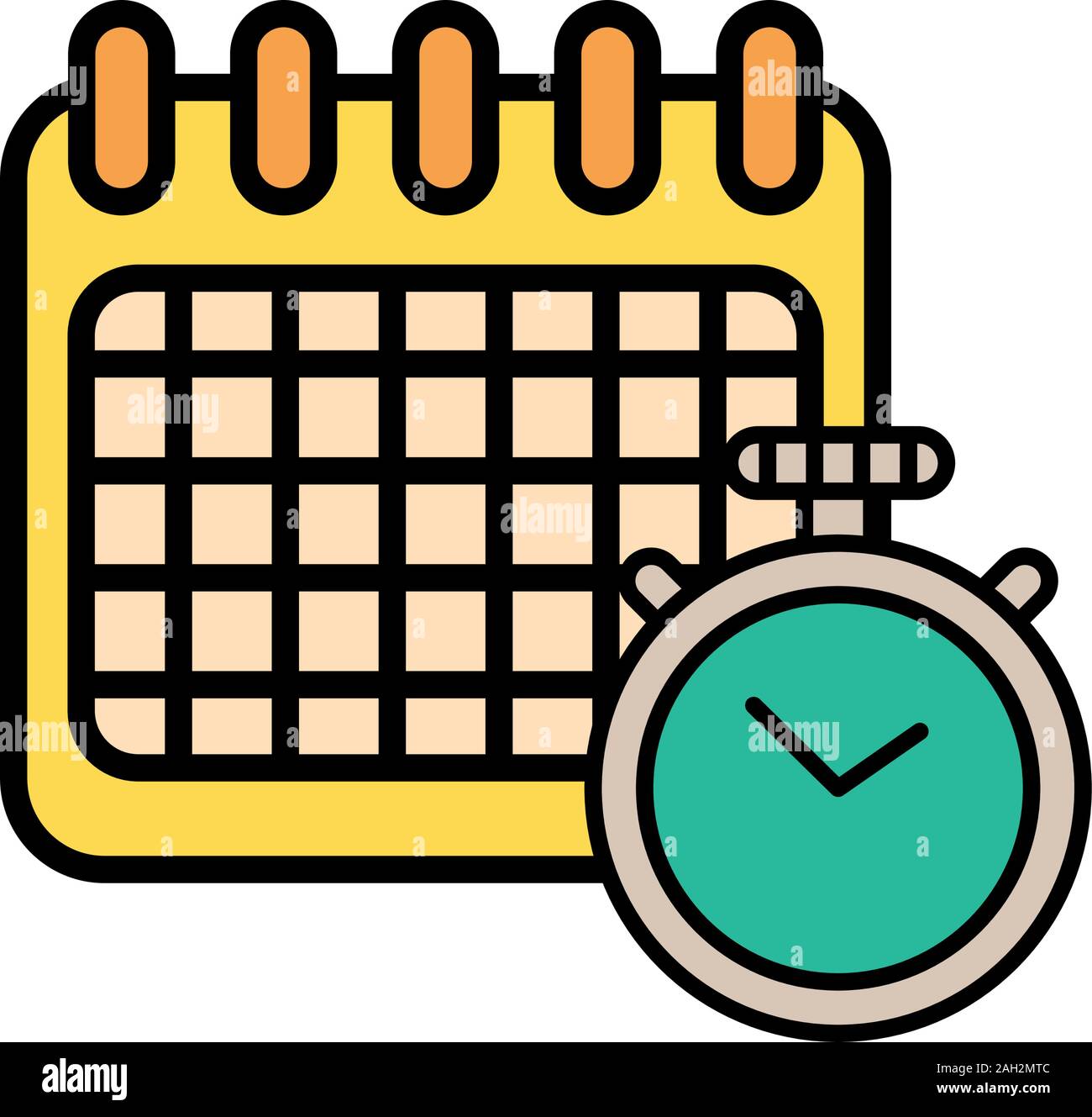 calendar reminder date with chronometer Stock Vector Image & Art - Alamy