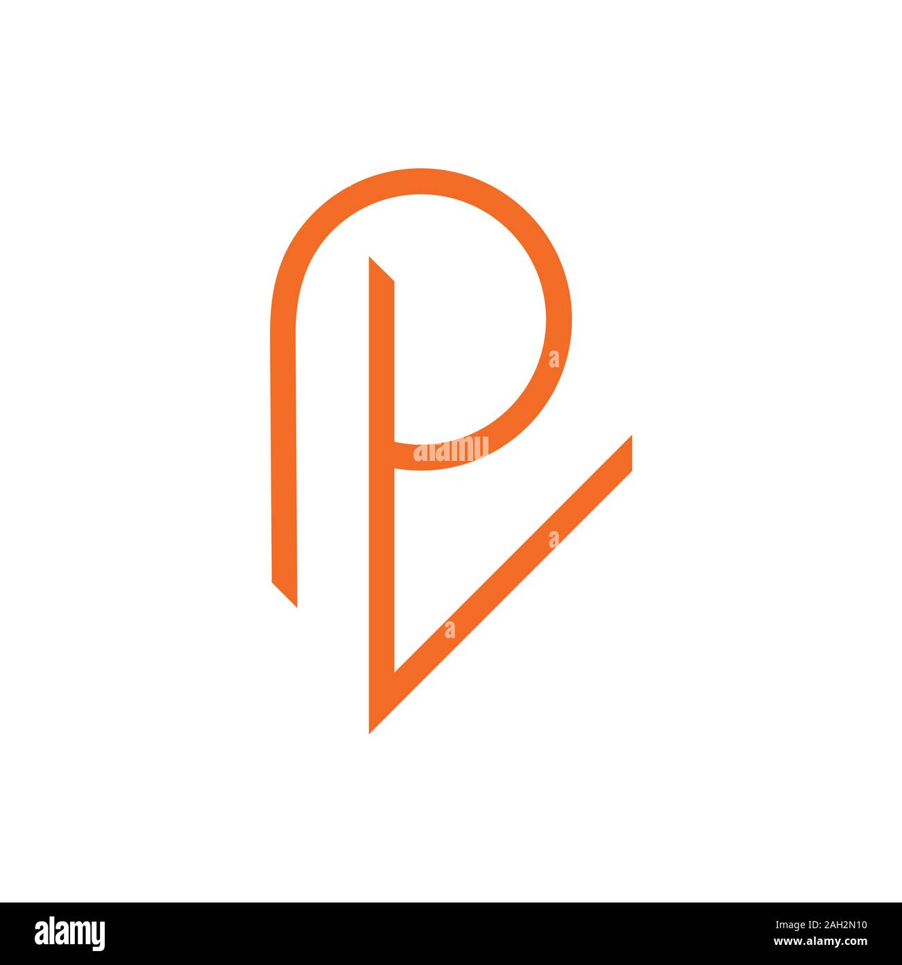 letter pv simple geometric thin line logo vector Stock Vector Image ...