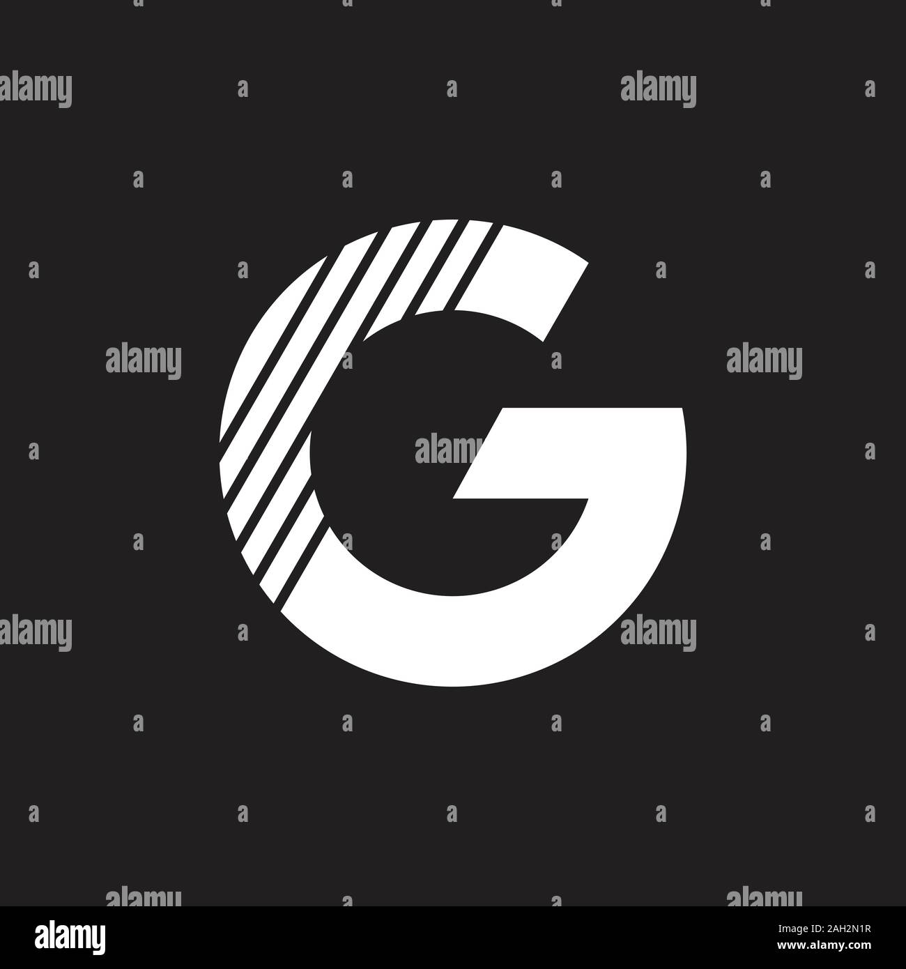 letter g stripes geometric silhouette logo vector Stock Vector Image ...