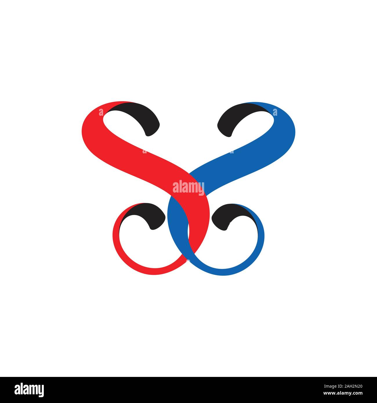 letter ss 3d ribbon curves flow abstract logo vector Stock Vector Image ...