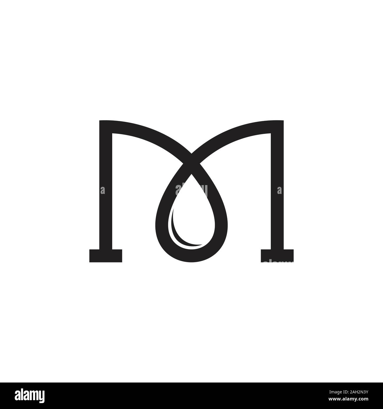 letter m drop water design logo vector Stock Vector Image & Art - Alamy