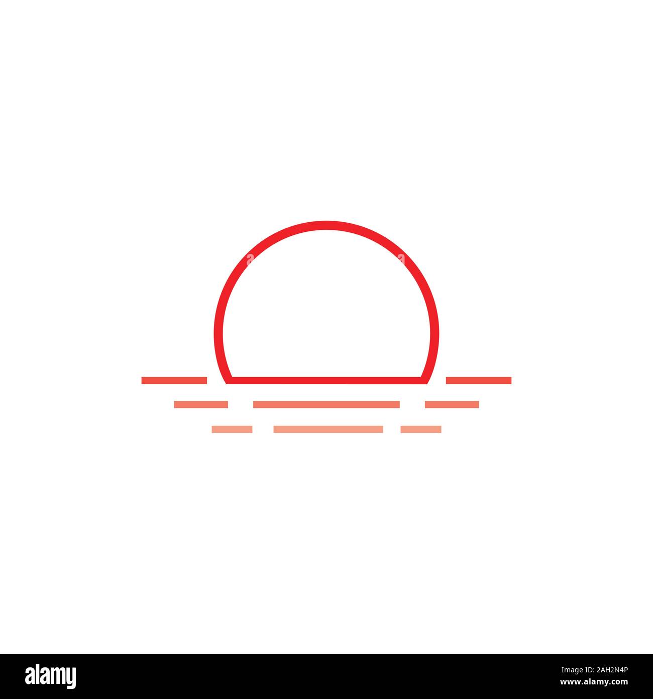 sunset ocean stripes linear simple logo vector Stock Vector Image & Art ...