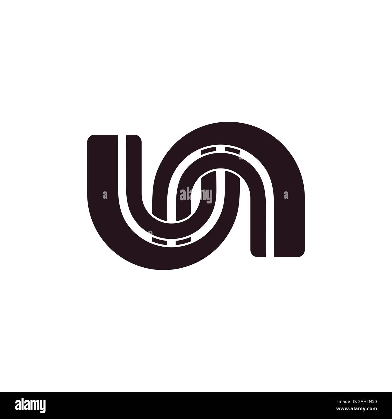 letter un stripes linked logo vector Stock Vector Image & Art - Alamy