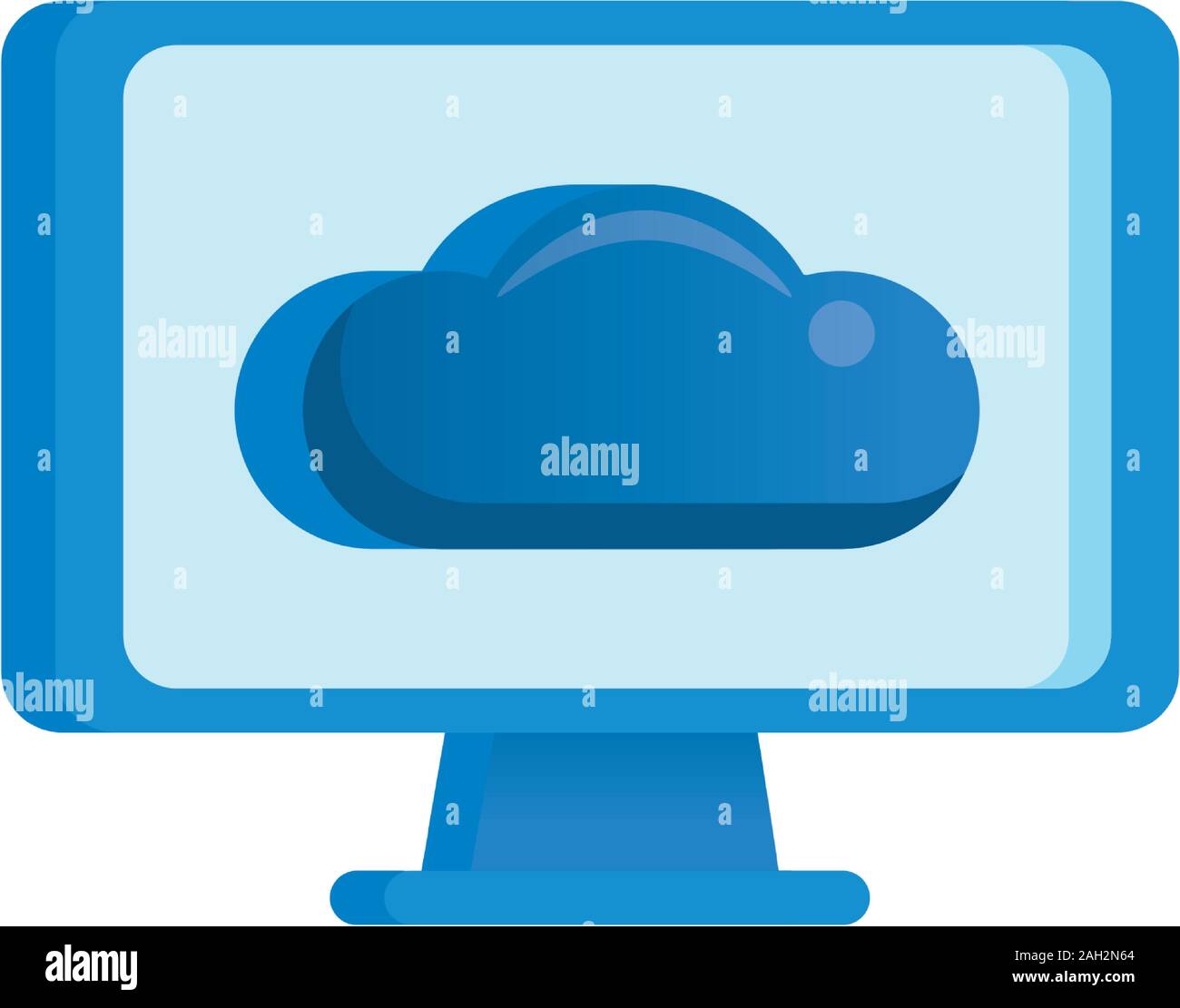 desktop computer display with cloud computing Stock Vector Image & Art ...