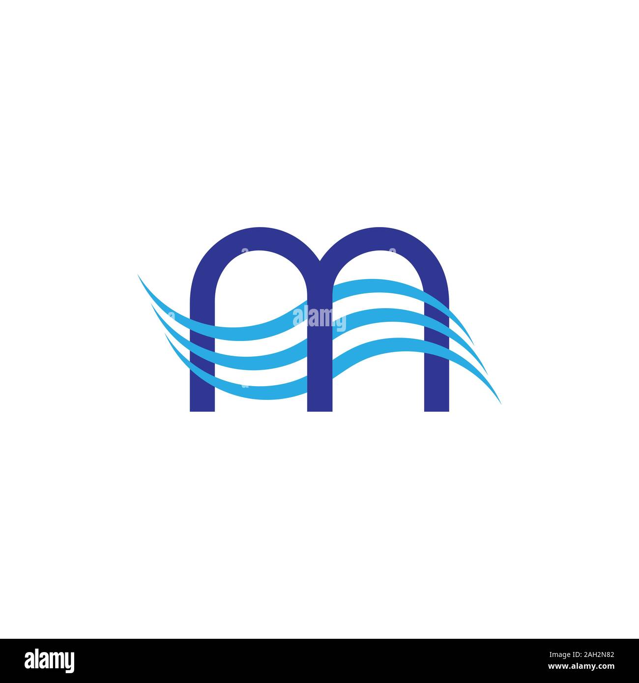 letter m water wavy shape logo vector Stock Vector Image & Art - Alamy
