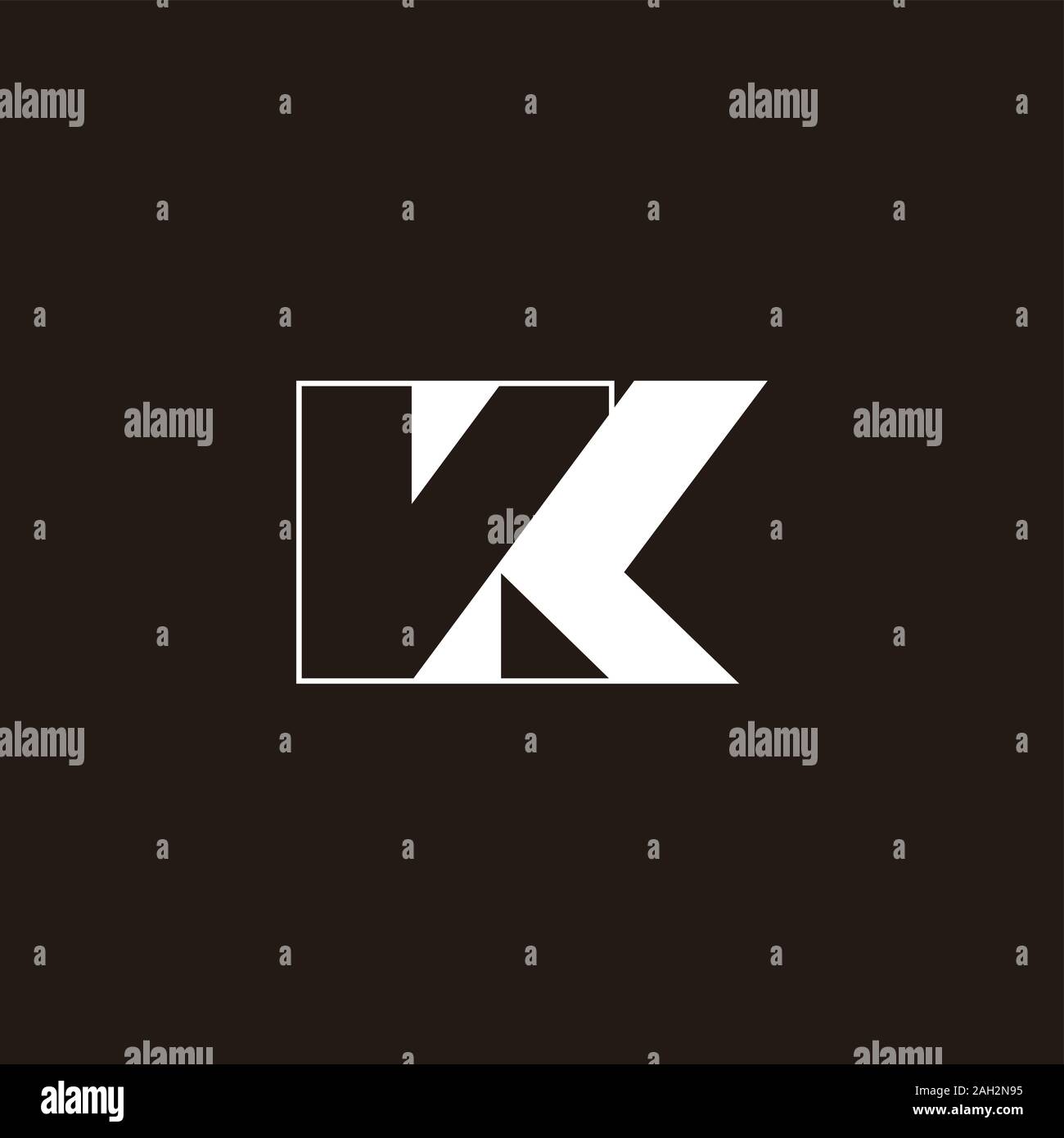 letter vk simple geometric negative space logo vector Stock Vector Image & Art - Alamy