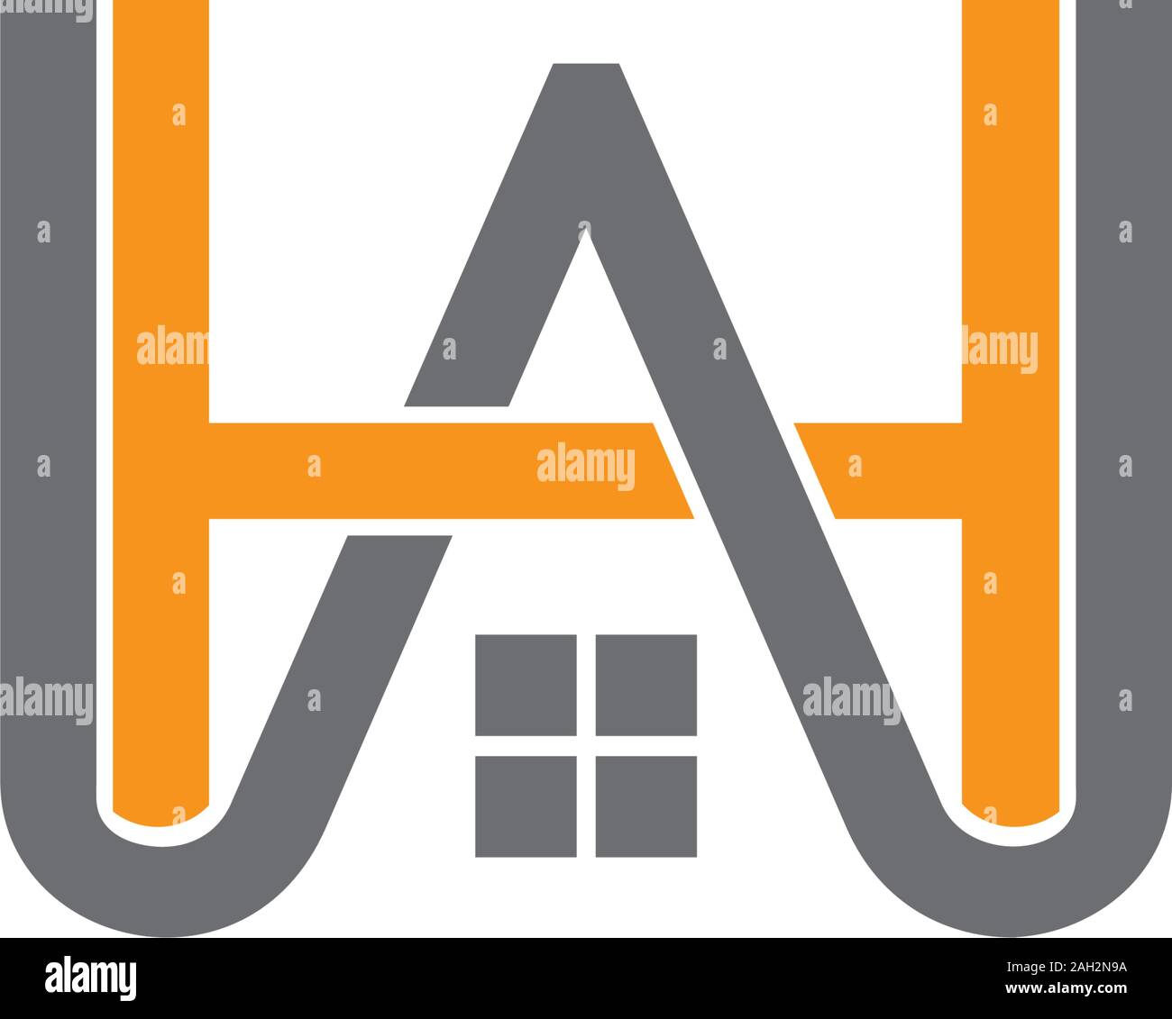 letter hw linked home symbol logo vector Stock Vector Image & Art - Alamy