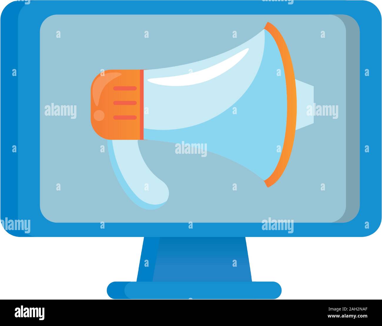 White background display computer megaphone Stock Vector Images - Alamy