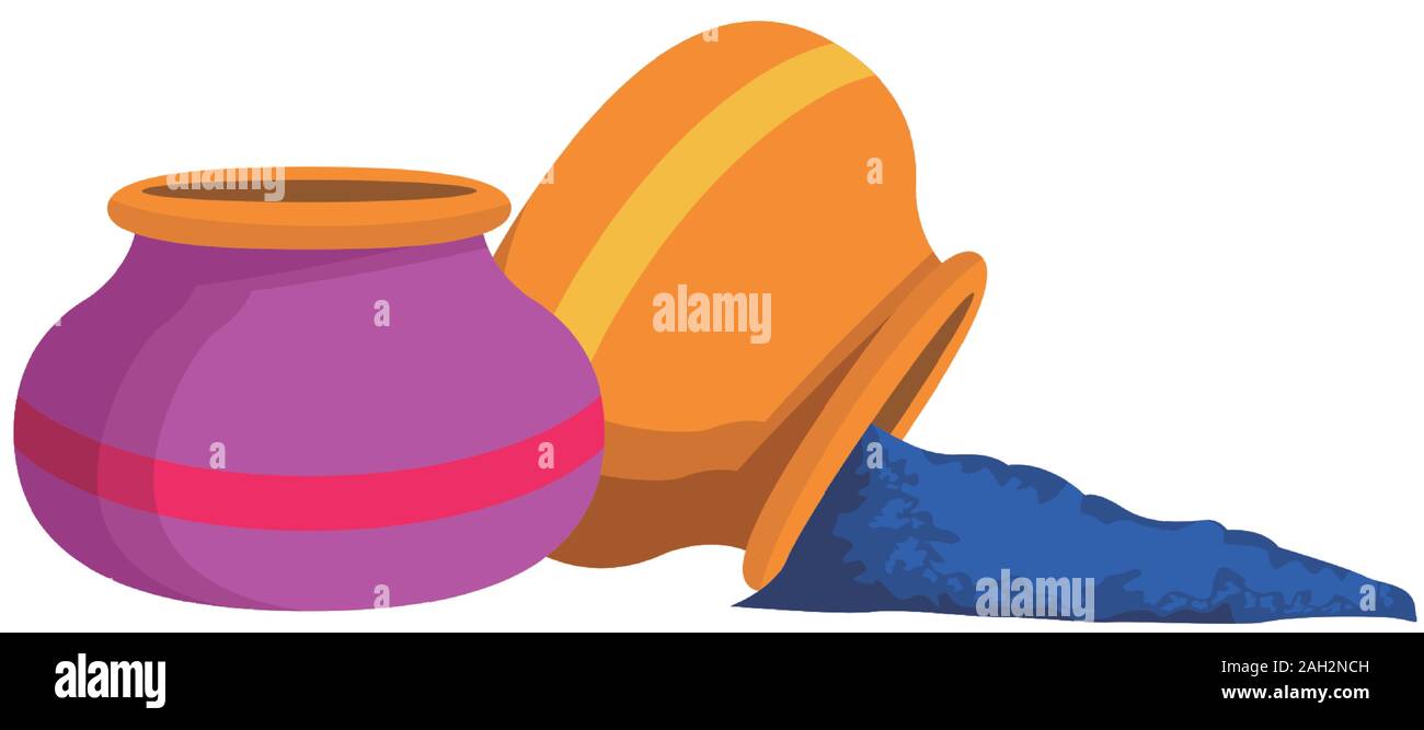 bowls with holi powder Stock Vector Image & Art - Alamy