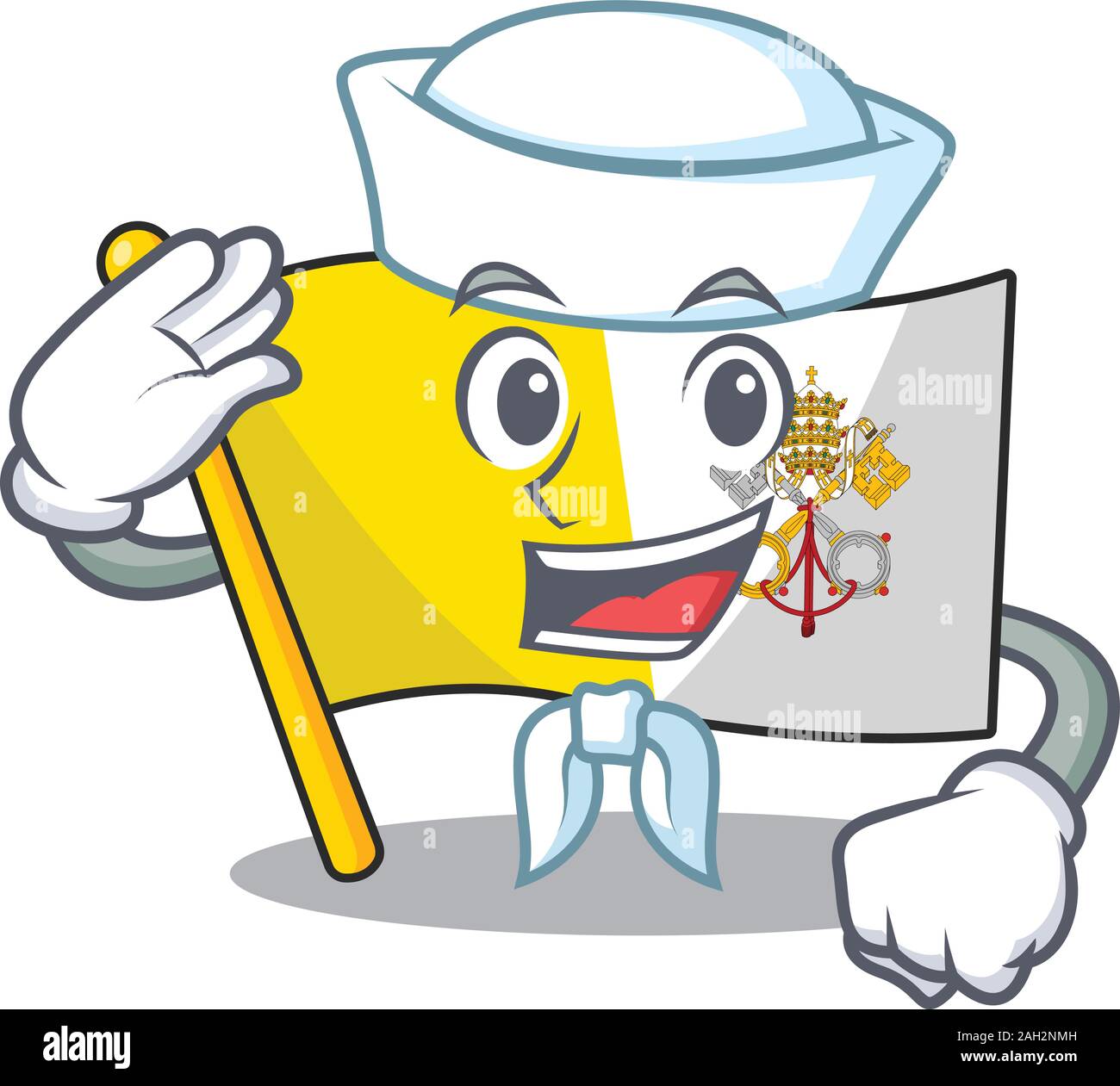 An icon of flag vatican city Scroll Sailor cartoon character wearing ...