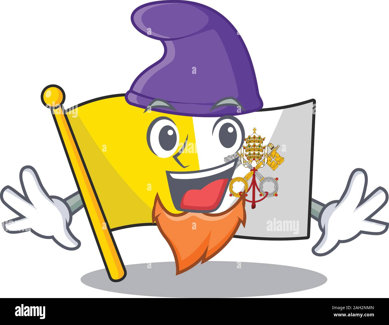 An icon of flag vatican city Scroll cartoon character dressed as an Elf ...