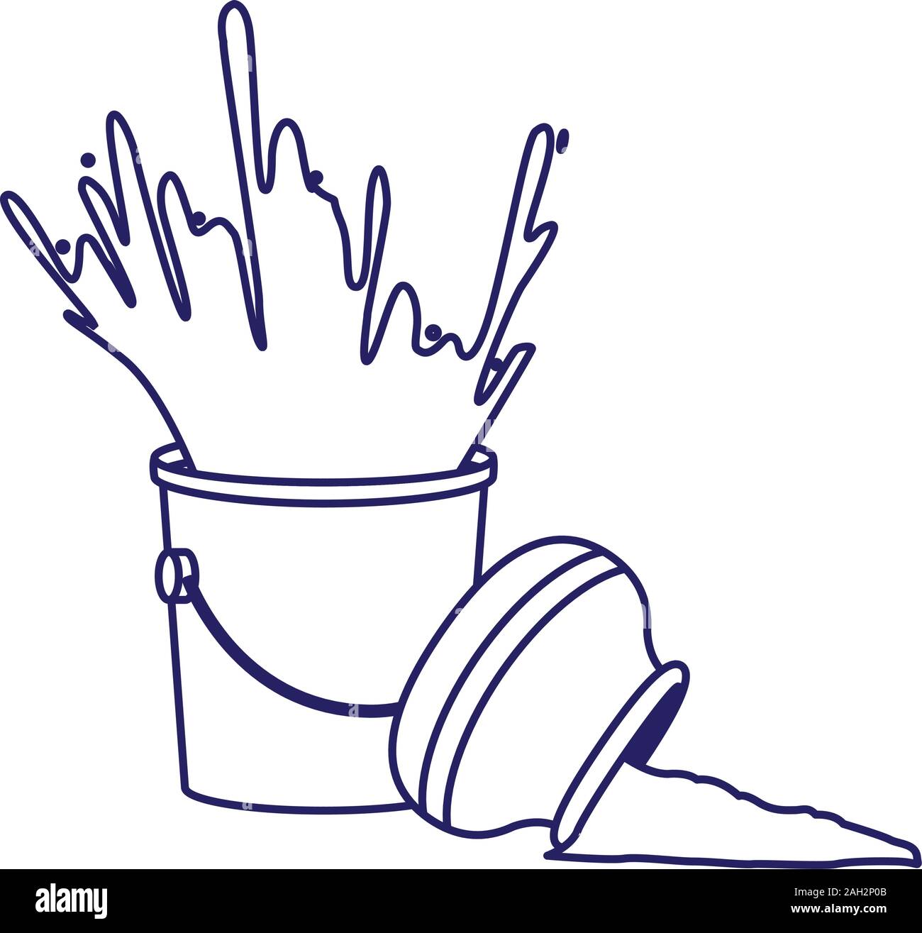 paint bucket and bowl with powder, flat design Stock Vector Image & Art ...