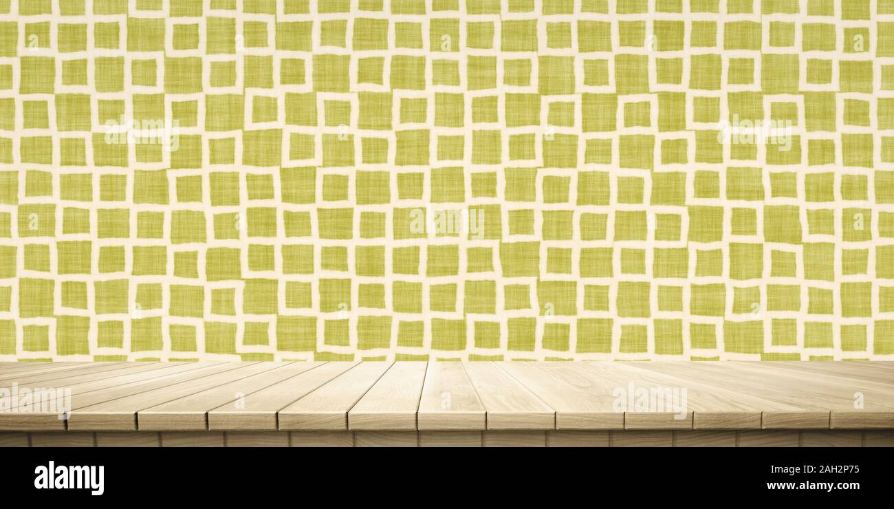 Colorful wooden platform background: Japanese pattern cloth. ( 3D ...