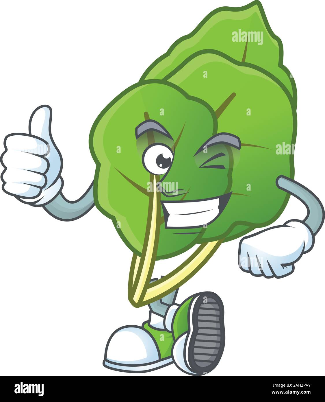 cartoon character of collard greens making Thumbs up gesture Stock ...