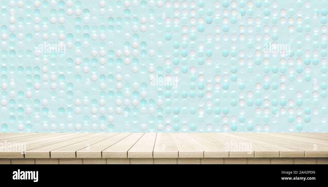 Colorful wooden platform background: ceramic tiles. ( 3D rendering ...