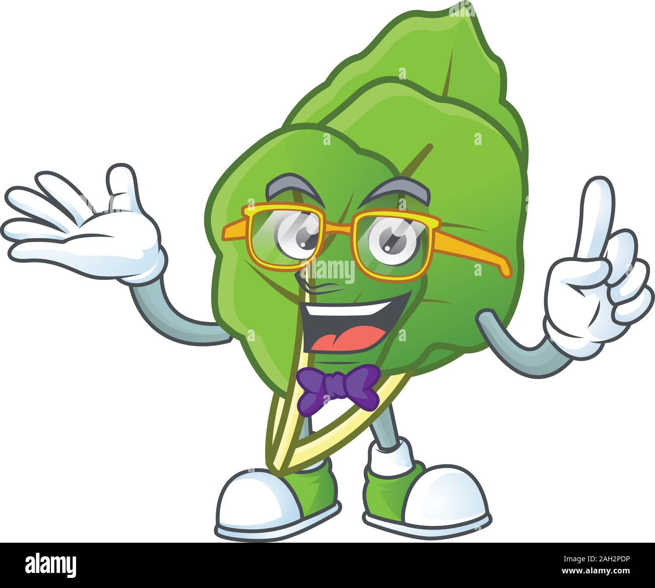Super Cute Geek collard greens cartoon character design Stock Vector ...