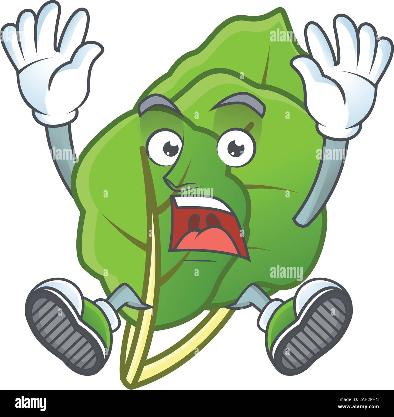 Cartoon character of collard greens style with shocking gesture Stock ...