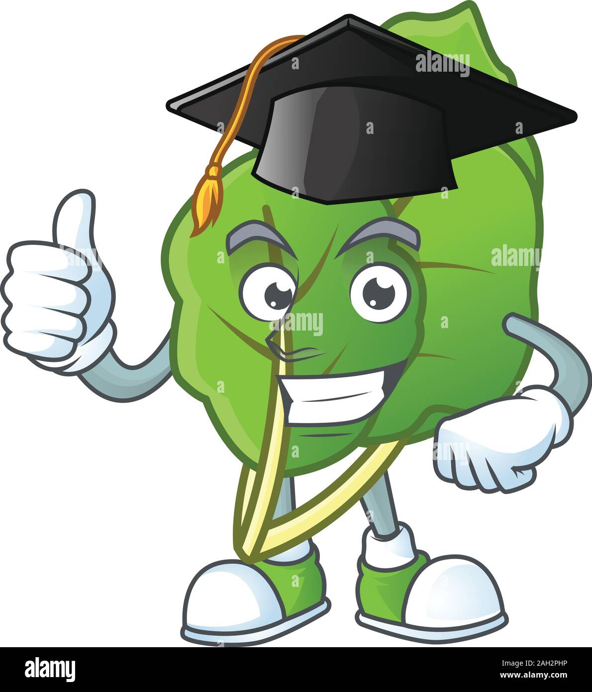 Happy collard greens wearing a black Graduation hat Stock Vector Image ...