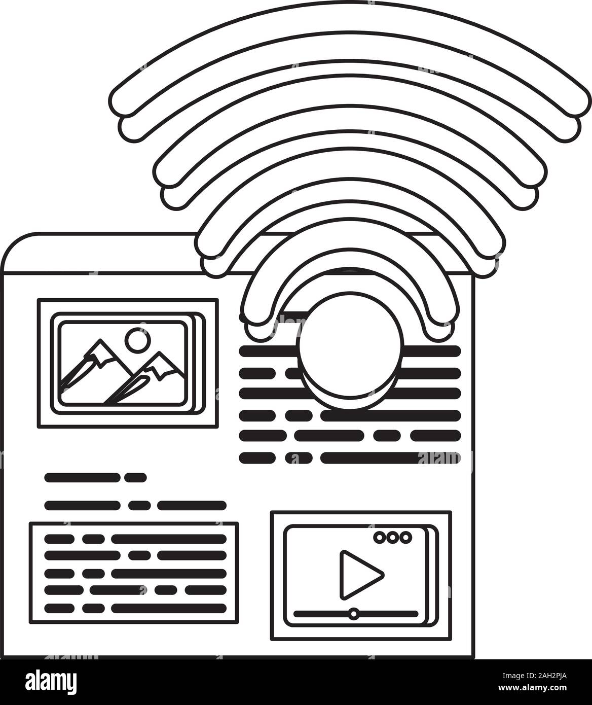 template webpage window with wifi signal Stock Vector Image & Art - Alamy