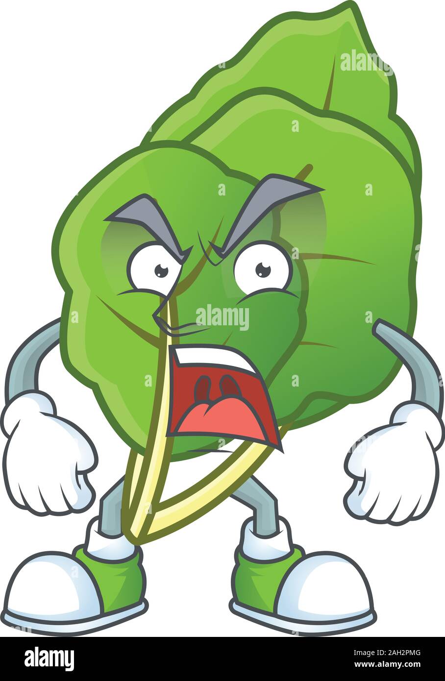 angry face of collard greens cartoon character style Stock Vector Image ...