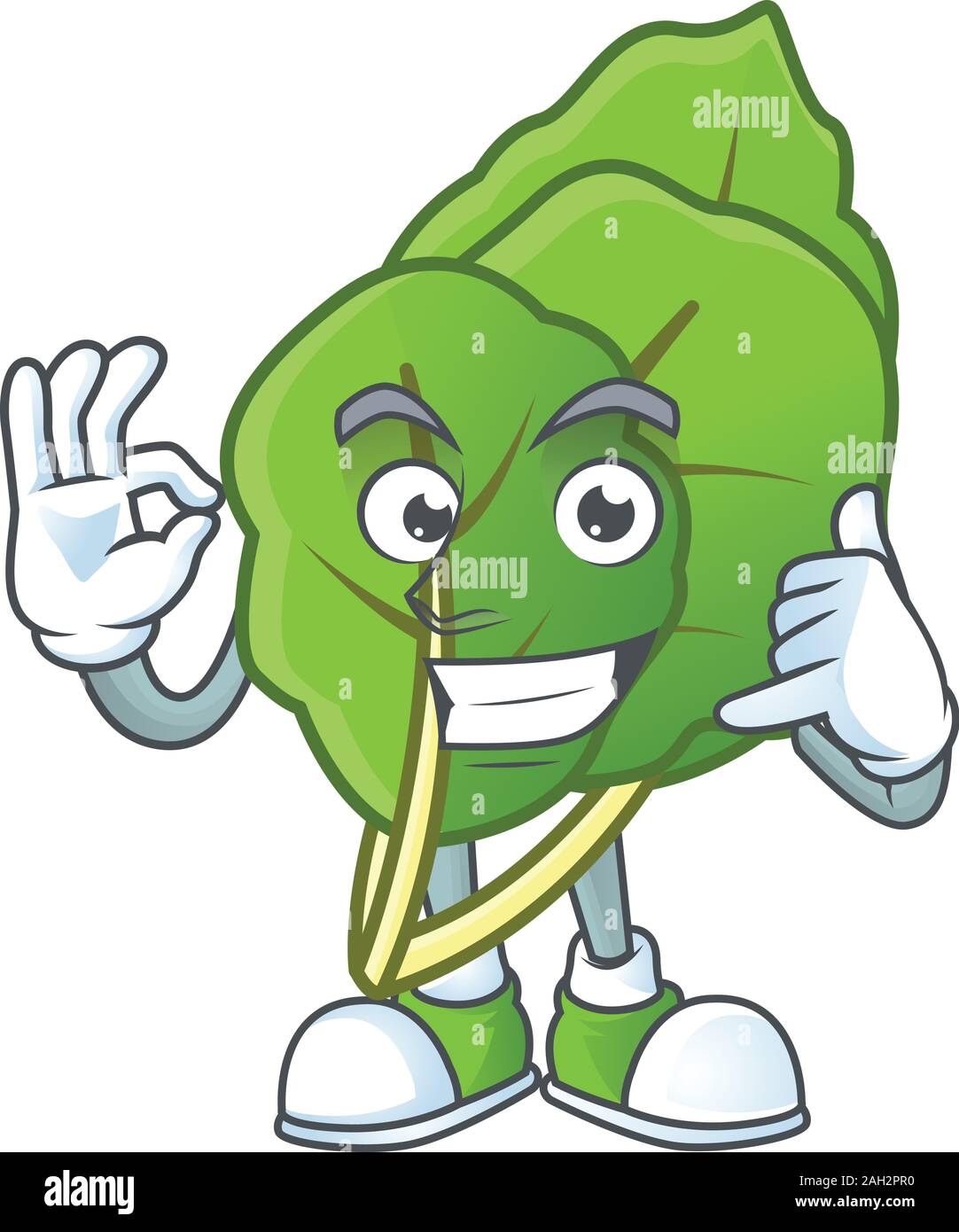 Call me cool collard greens cartoon character design Stock Vector Image ...