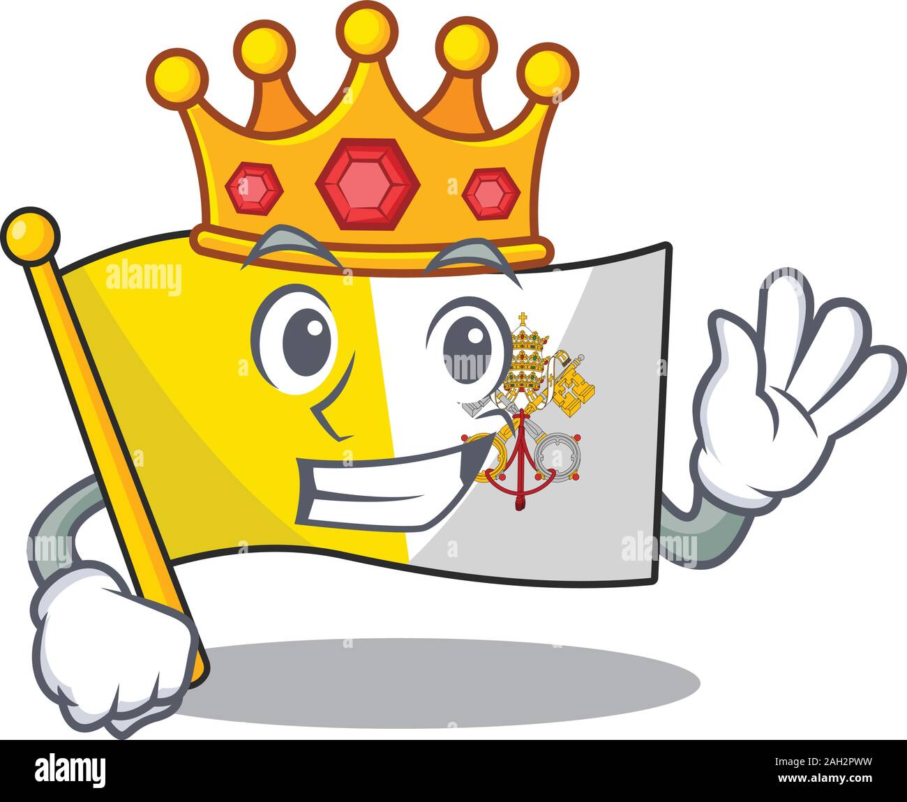 Flag vatican city Scroll A stylized of King on cartoon character design ...