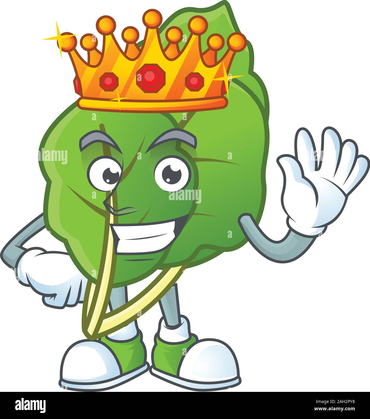 Cool King of collard greens on cartoon character style Stock Vector ...