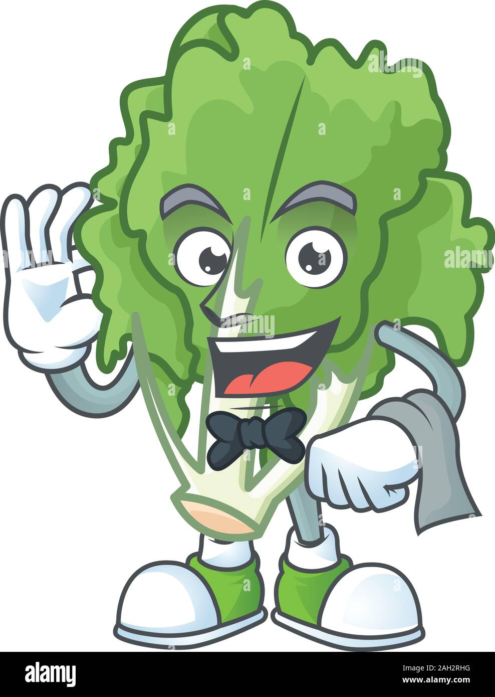 Endive cartoon character as a Waiter look Stock Vector Image & Art - Alamy