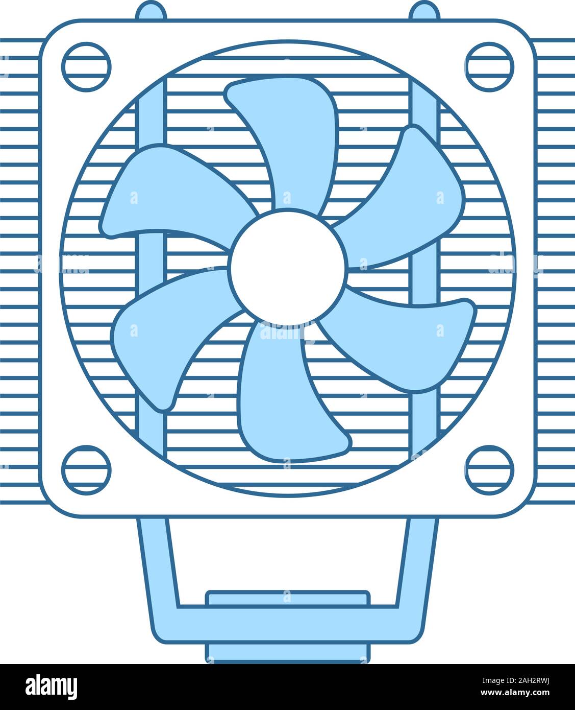 CPU Fan Icon. Thin Line With Blue Fill Design. Vector Illustration ...