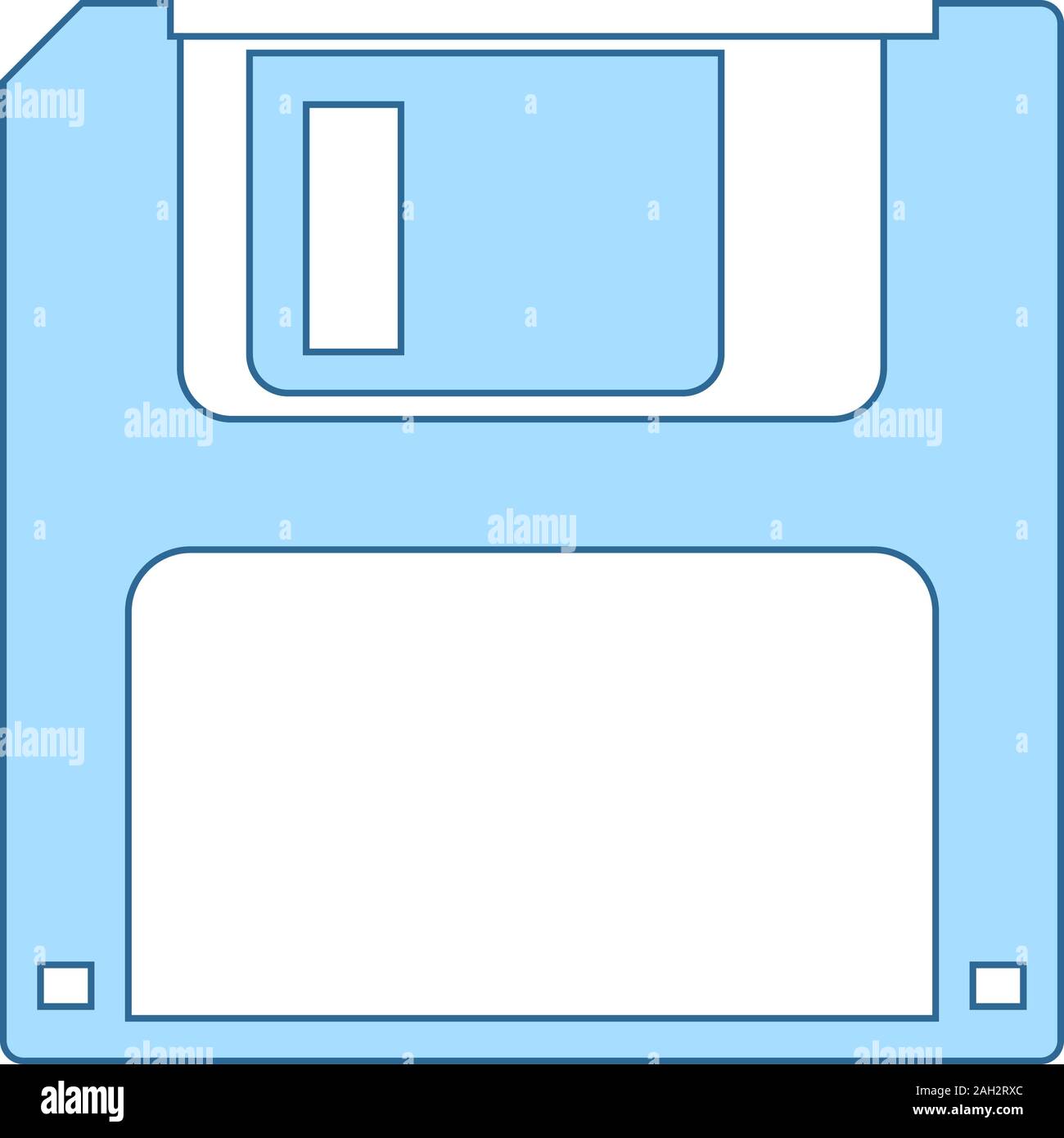 Floppy Icon. Thin Line With Blue Fill Design. Vector Illustration Stock ...