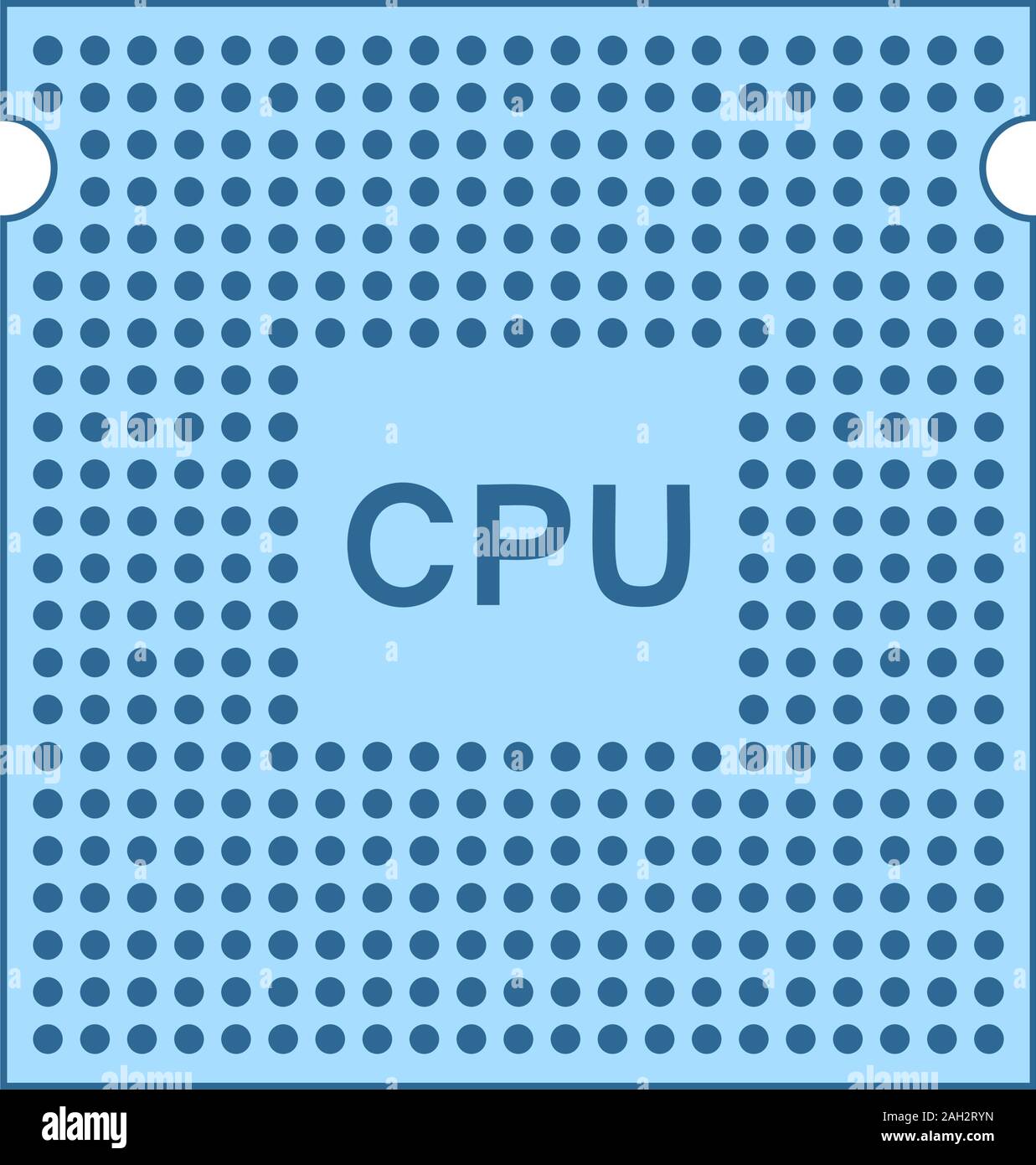 CPU Icon. Thin Line With Blue Fill Design. Vector Illustration Stock Vector Image & Art - Alamy