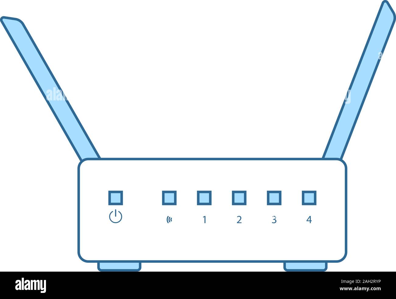 Wi-Fi Router Icon. Thin Line With Blue Fill Design. Vector Illustration ...