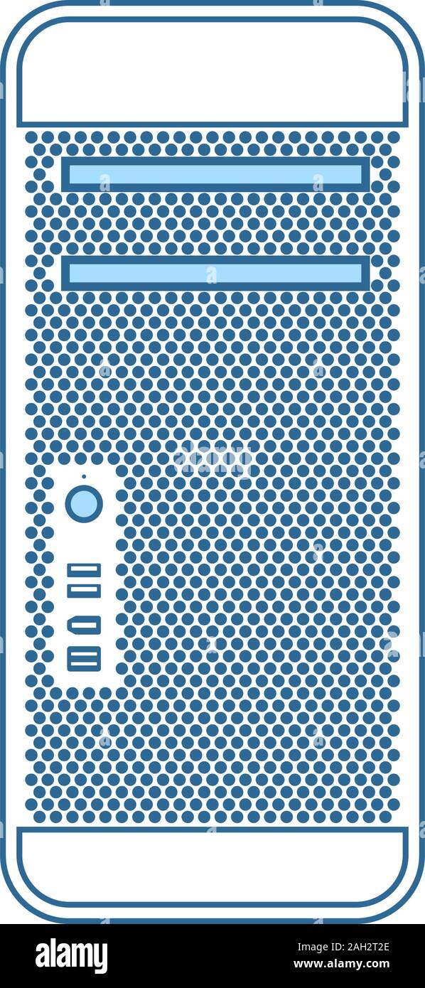 System Unit Icon. Thin Line With Blue Fill Design. Vector Illustration ...