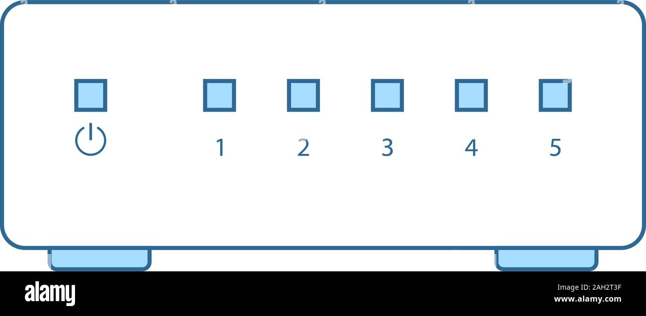 Ethernet Switch Icon. Thin Line With Blue Fill Design. Vector ...